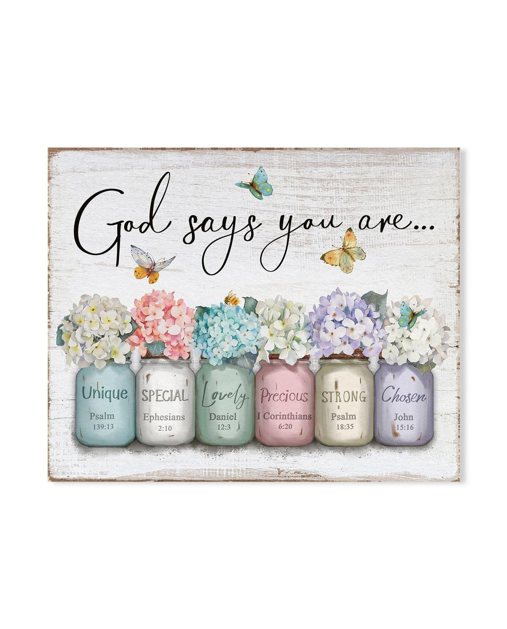 Inspirational Bible Verse Wall Art: God Says You Are Wall Sayings Flow ...